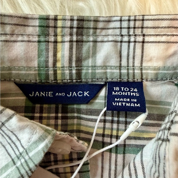 Janie and Jack | Shirts & Tops | New Janie And Jack Green And White ...